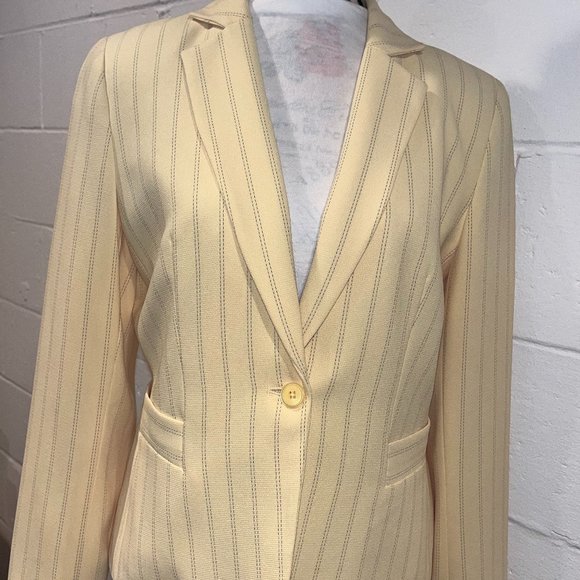 Chadwicks | Pants & Jumpsuits | Chadwicks Yellow Pinstripe Pantsuit ...